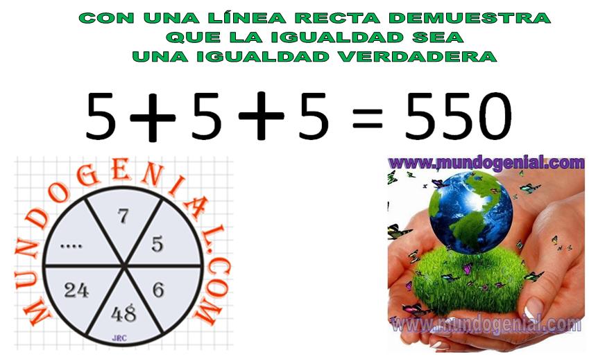 Con una línea recta demuestra que la igualdad sea una igualdad ...