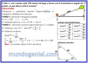 El hilo de una cometa mide 200 metros de largo y forma con la ...